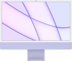 2021 apple imac with apple m1 chip with 8-core cpu (24-inch, 8gb ram, 512gb ssd storage) (qwerty english) purple (renewed)