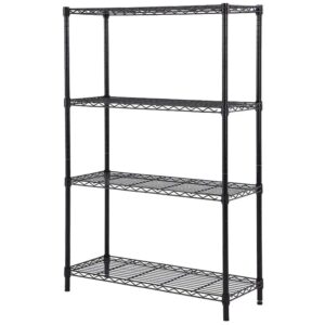 regal altair 4 tier black epoxy wire shelving kit | nsf commercial storage rack unit (18" deep x 72" wide x 74" high)