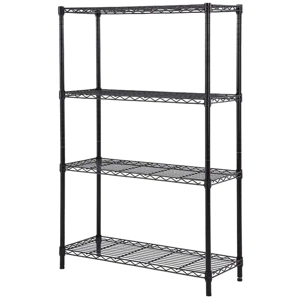 Regal Altair 4 Tier Black Epoxy Wire Shelving Kit | NSF Commercial Storage Rack Unit (18" Deep x 72" Wide x 74" High)