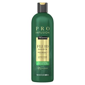 tresemmé cruelty-free pro infusion fluid smooth conditioner for silky & supple hair infused with natural coconut droplets + plant-based salon protein + niacinamide 16.5oz