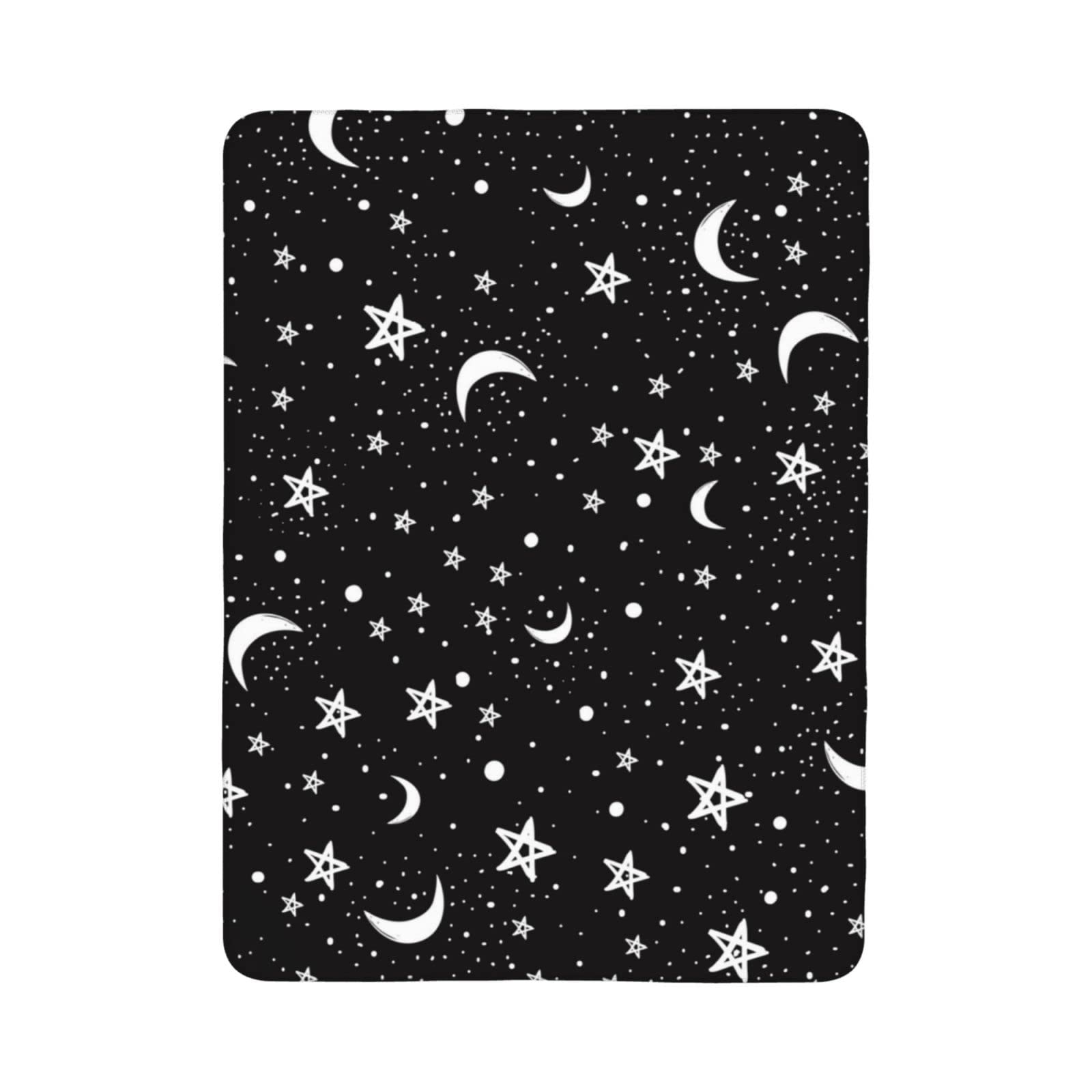 Ykklima Baby Changing Pad, Black White Moon and Star Pattern Change Mat for Diaper Change Waterproof Cotton Portable Reusable Washable for Home & Travel (20 x 28 Inches)