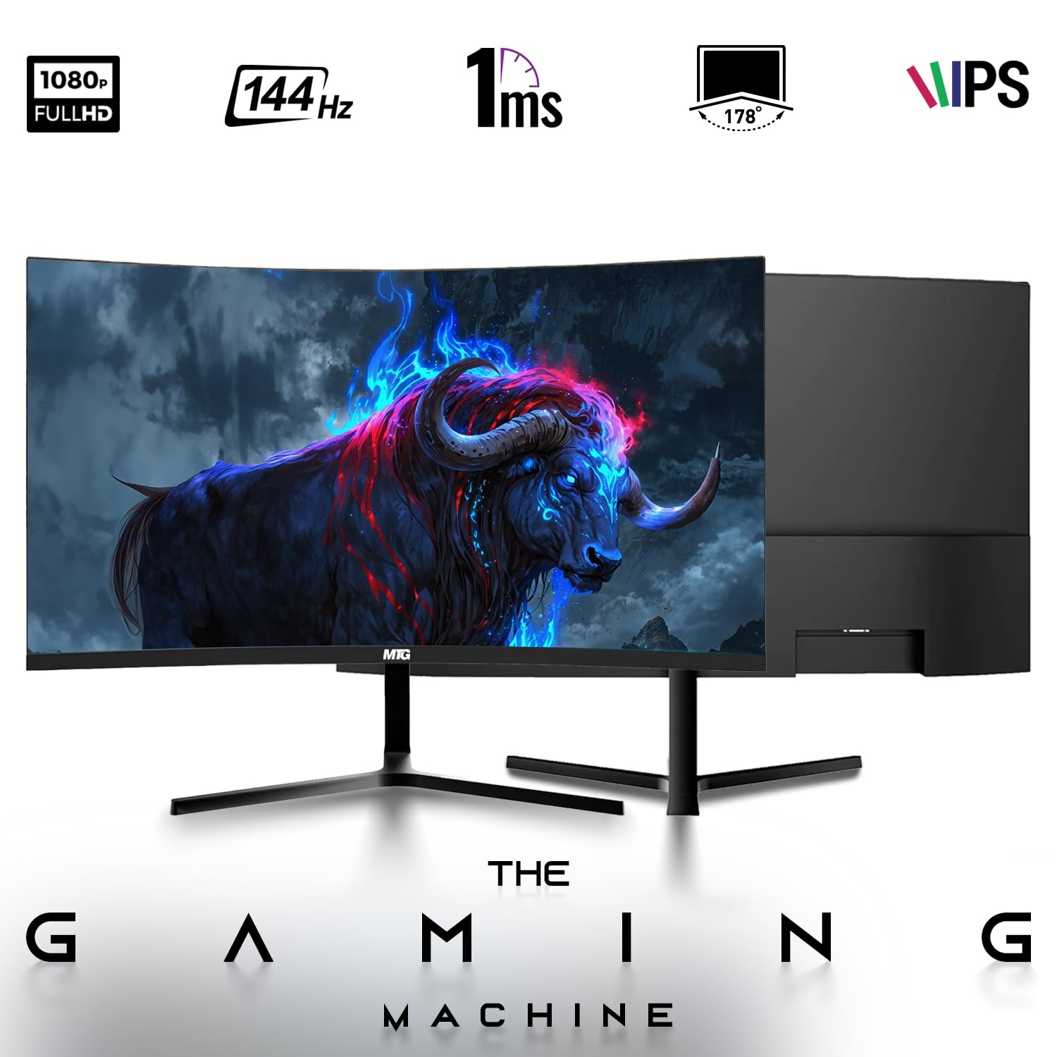 TechMagnet RGB Desktop Computer PC - Intel Core i5, 16GB ARGB RAM, 256GB SSD, 32 inch Curved Monitor with RGB Keyboard with AI-Enabled Copilot Key Mouse and RGB Soundbar Win 10 Pro (Renewed)