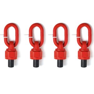 4pcs m12 x 18 0.5ton-1ton g80 swivel eye bolt alloy steel material 360° rotation hoist ring heavy duty large carrying capacity eye bolt tensile strength ob is 1080mpa