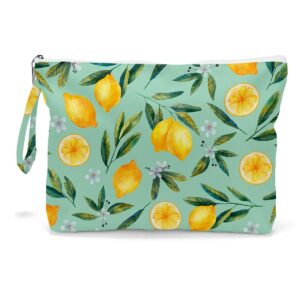 cosmetic bags, toiletries bags, waterproof large capacity travel makeup bags, zipper bags favored by women, girls, moms, wives, sisters, friends, lemon decoration lemon parties