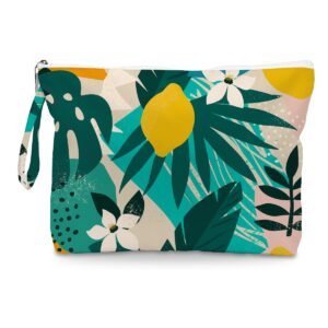 fokongna wet bag, wet dry bag, makeup bag, toiletry bag, waterproof large capacity travel cosmetic bag, zipper pouch for women, girls mo wife sister friends baby diaper bag tropical palm leaf