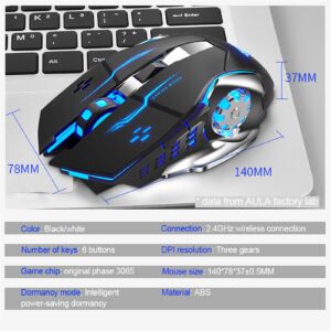 AULA Gaming Keyboard and Mouse Combo (Blue Switch Mechanical Keyboard + 2.4G Wireless Mouse)