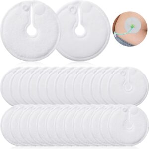 56 pack g tube button covers g tube pads holder peritoneal abdominal feeding tube supplies soft absorbent cotton pads nursing pads peg tube accessories, white, 3 inch