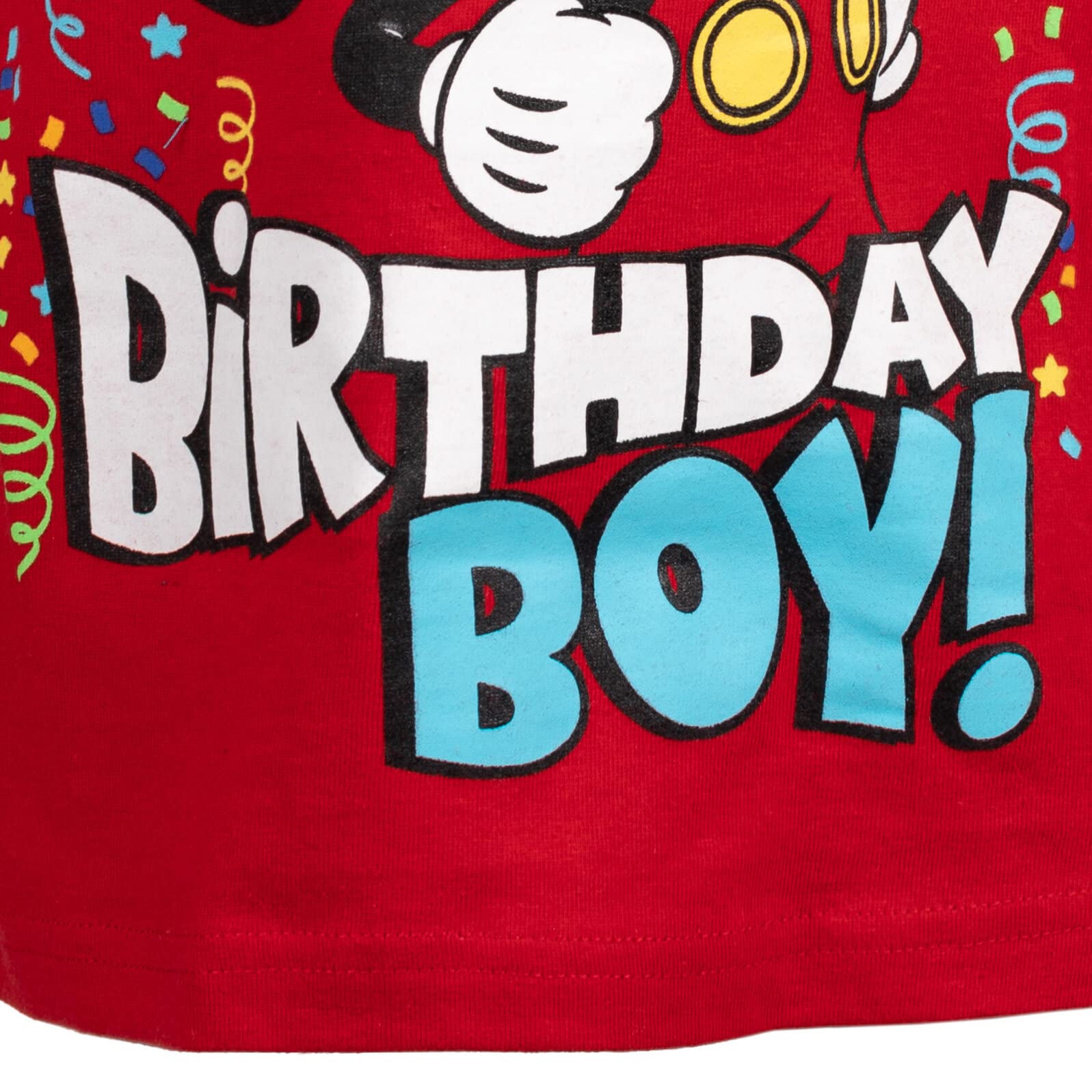 Disney Mickey Mouse Birthday Infant Baby Boys Graphic T-Shirt Mickey Red 18 Months