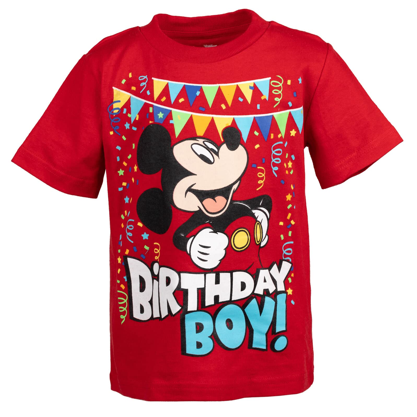 Disney Mickey Mouse Birthday Infant Baby Boys Graphic T-Shirt Mickey Red 18 Months