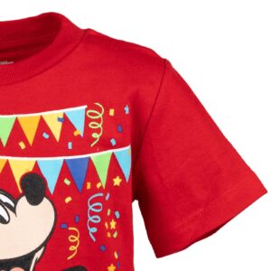 Disney Mickey Mouse Birthday Infant Baby Boys Graphic T-Shirt Mickey Red 18 Months