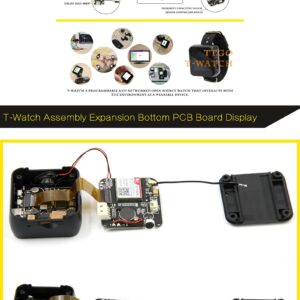 WayPonDEV T-Watch Programmable Wearable for Enviromental Interation ESP32 Development Kit, Support Heart Rate and Blood Oxygen Detection