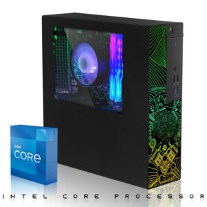 TechMagnet RGB Desktop Computer PC - Intel Core i5, 16GB ARGB RAM, 256GB SSD, 32 inch Curved Monitor with RGB Keyboard with AI-Enabled Copilot Key Mouse and RGB Soundbar Win 10 Pro (Renewed)