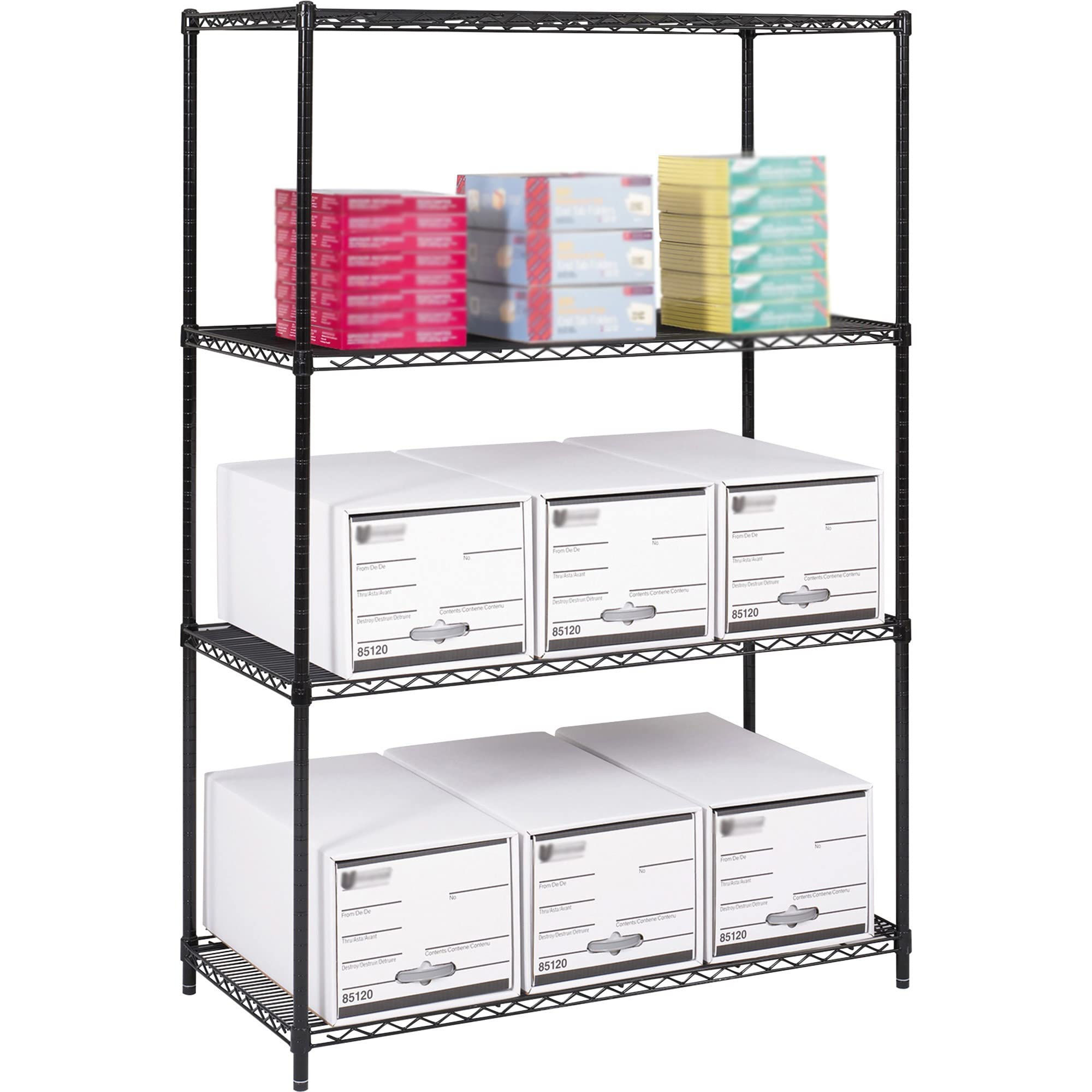 Regal Altair 4 Tier Black Epoxy Wire Shelving Kit | NSF Commercial Storage Rack Unit (18" Deep x 72" Wide x 74" High)