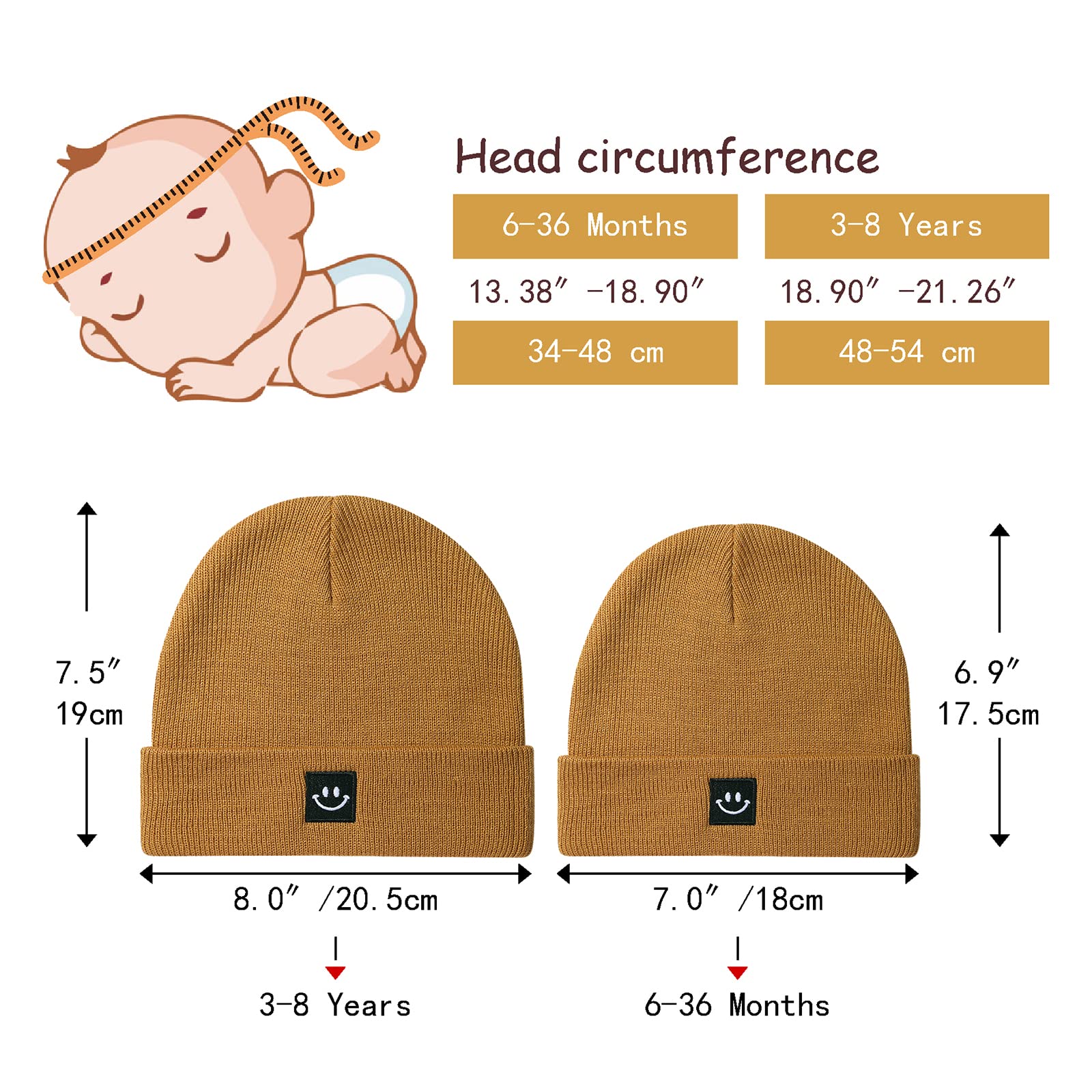 Paladoo Newborn Baby Beanie Hat 0-6 Months Camel