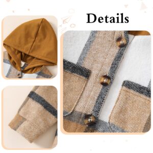 GRNSHTS Toddler Baby Boy Clothes Long Sleeve Tops Plaid Hoodie Sweatshirt + Sweatpants Little Boy Fall Winter Outfits Set(Brown,3-4T)