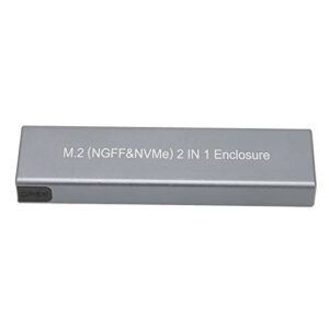 m.2 nvme ssd enclosure adapter tool free,dual protocol aluminum alloy type c mobile ssd case for 2230 2242 2260 2280 m.2 ssd,support uasp