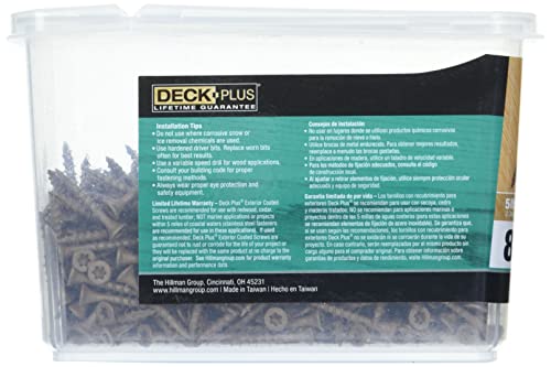 Deck Plus Wood Screws, Brown Exterior Screws, 1-1/4" x #8, 5lb