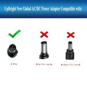 UpBright 4-Pin 12V 3.33A AC/DC Adapter Compatible with CWT KPL-040F KPL040F KPL-040F-VI Channel Well Technology Digital Video Record DVR 12VDC DC12V 3.3A 12.0V 3330mA 40W Power Supply Cord Charger PSU