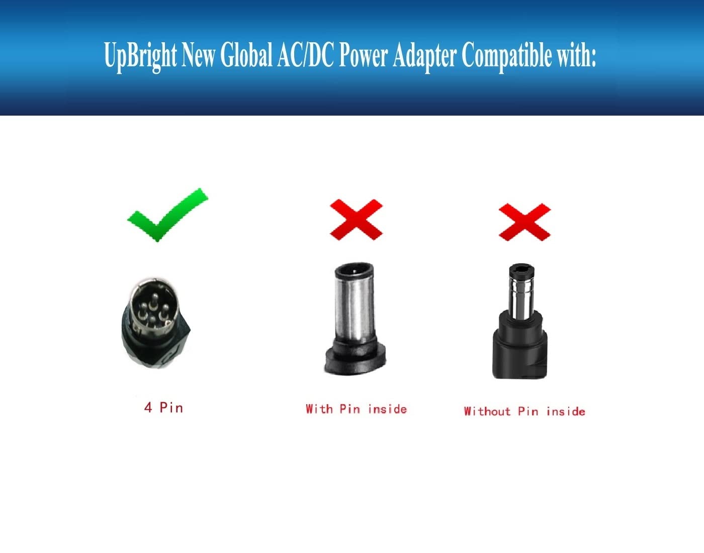 UpBright 4-Pin 12V 3.33A AC/DC Adapter Compatible with CWT KPL-040F KPL040F KPL-040F-VI Channel Well Technology Digital Video Record DVR 12VDC DC12V 3.3A 12.0V 3330mA 40W Power Supply Cord Charger PSU