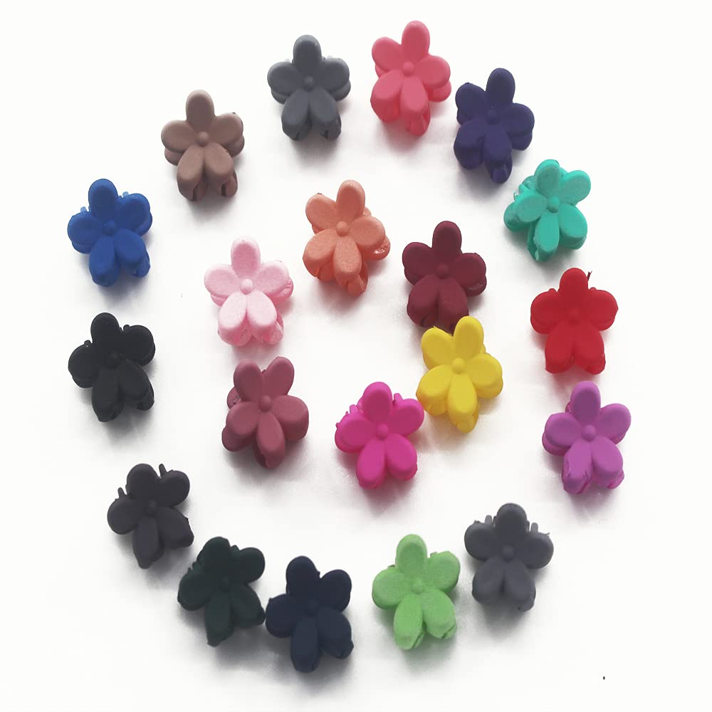 100 Piece Mini Hair Clips for Girls,Cute Candy Colors Flower Hair Pins for Toddlers Bangs Kids Children and Women Hair Bangs Little Clips Accessories