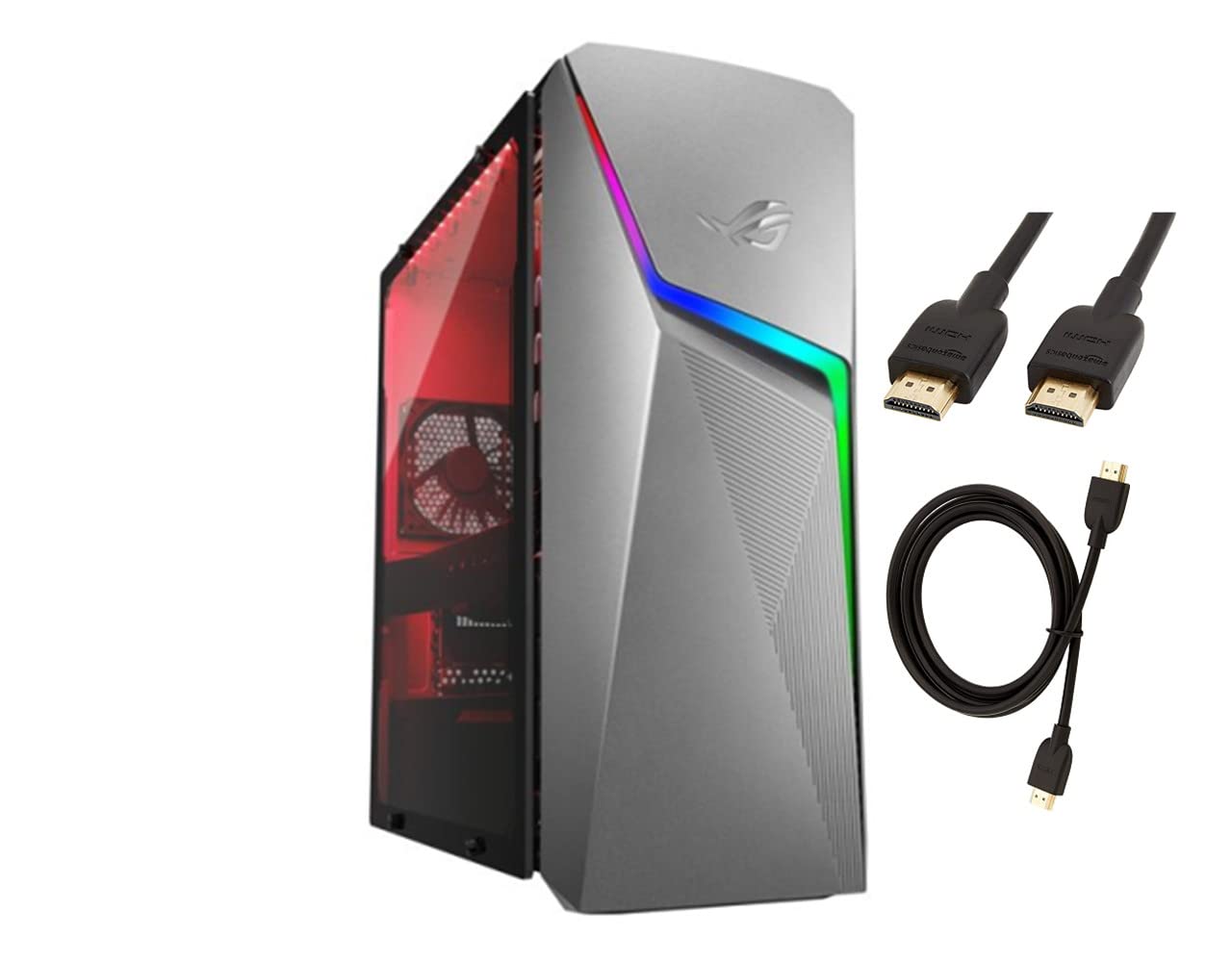 ASUS Newest ROG Strix GL10 Premium Gaming Desktop | AMD Ryzen 5 3600X | 32GB RAM | 1TB SSD | NVIDIA GeForce GTX 1660TI | Gray | Windows 10 | with HDMI Cable Bundle