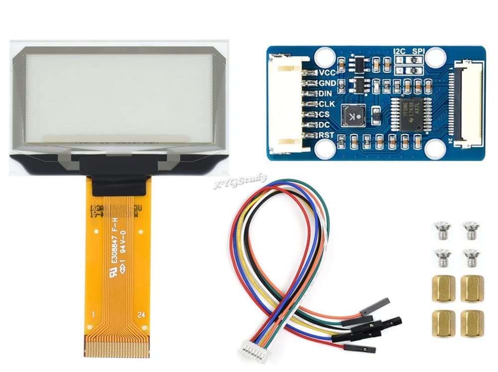 1.51inch 128×64 Transparent OLED Light Blue Color Display Module SPI/I2C Interfaces for Raspberry Pi 4 3 / STM32 etc @XYGStudy