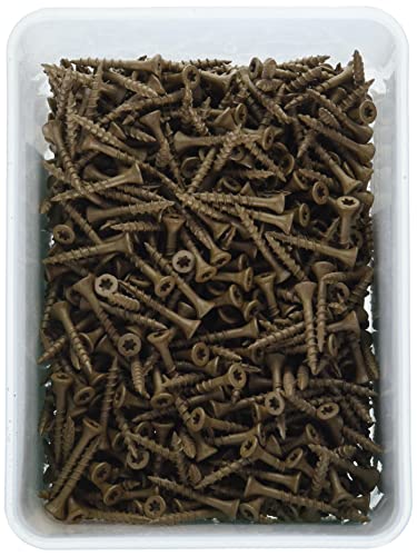 Deck Plus Wood Screws, Brown Exterior Screws, 1-1/4" x #8, 5lb