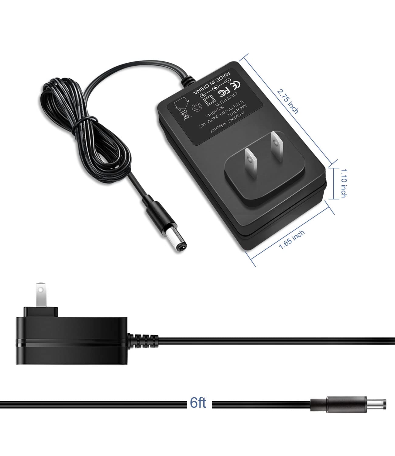 12V AC Adapter for O2 Cool O2Cool Portable 10" Cooling Fan 02 Cool 02Cool mart Power FD10006 FD10006AU Portable Fan, Ktec KA12D120070045U Charger Power Supply 6 ft Cord