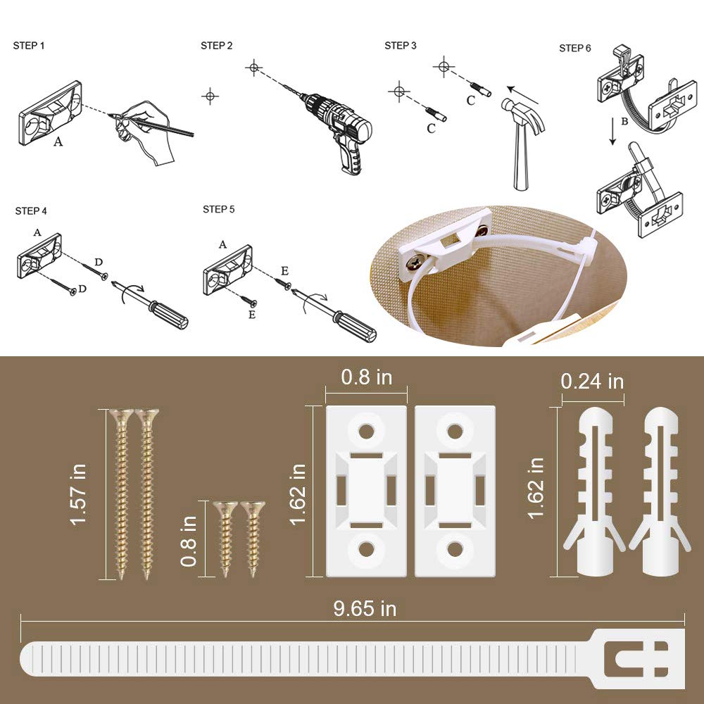 Furniture Straps (15 Packs), Tinabless Anti Tip Furniture Anchors Kit for Baby Proofing, Wall Anchors for Cabinet, Dresser, Bookcase, Adjustable Child Safety Straps Earthquake Resistant