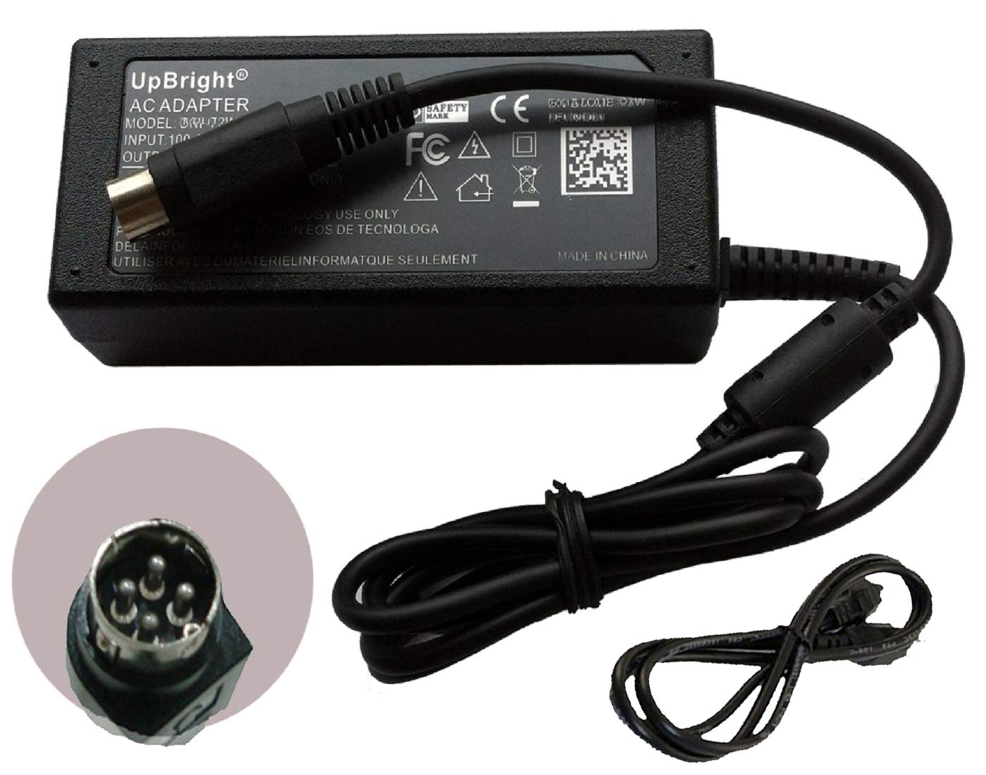 UpBright 4-Pin 12V 3.33A AC/DC Adapter Compatible with CWT KPL-040F KPL040F KPL-040F-VI Channel Well Technology Digital Video Record DVR 12VDC DC12V 3.3A 12.0V 3330mA 40W Power Supply Cord Charger PSU