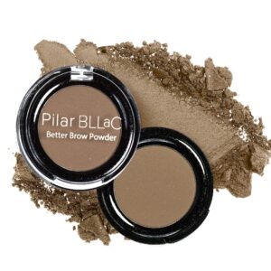 pilar bllac blonde to brunette better brow powder, soft and natural eyebrow powder for women, helps enhance & define for naturally looking color all day, brow makeup powder, easy to apply & remove