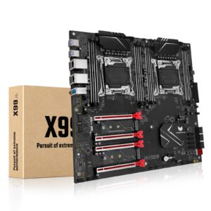 shangzhaoyuan x99 dual cpu motherboard lga 2011-3 server motherboard for intel i7 5th/6th gen xeon e5 v3/v4 series (e-atx, 8*ddr4 ecc max 256g, 2*nvme m.2, 2*gb lan, sata 3.0, pcie 3.0)