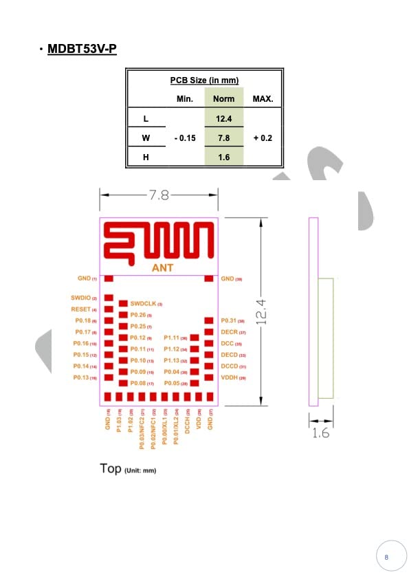 MDBT53V-P1M nRF5340 Module (3pcs Pak)