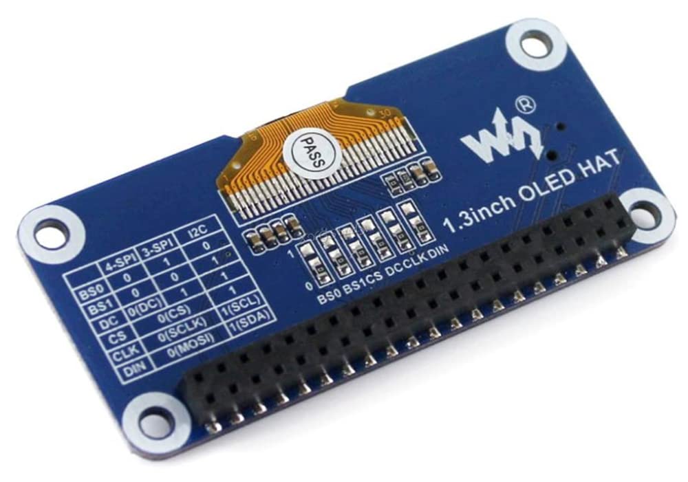 1.3inch 128x64 OLED Display HAT for Raspberry Pi 4 3 Jetson Nano SPI/I2C Interface with Embedded Controller @XYGStudy