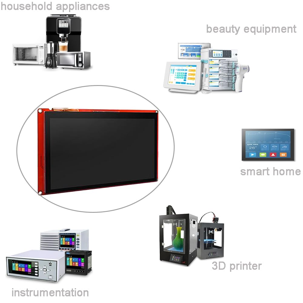 DIYmalls Nextion Intelligent 7 inch HMI Display 5V Capacitive Touch Screen 800x480 TFT LCD for Arduino ESP32 (NX8048P070-011C)