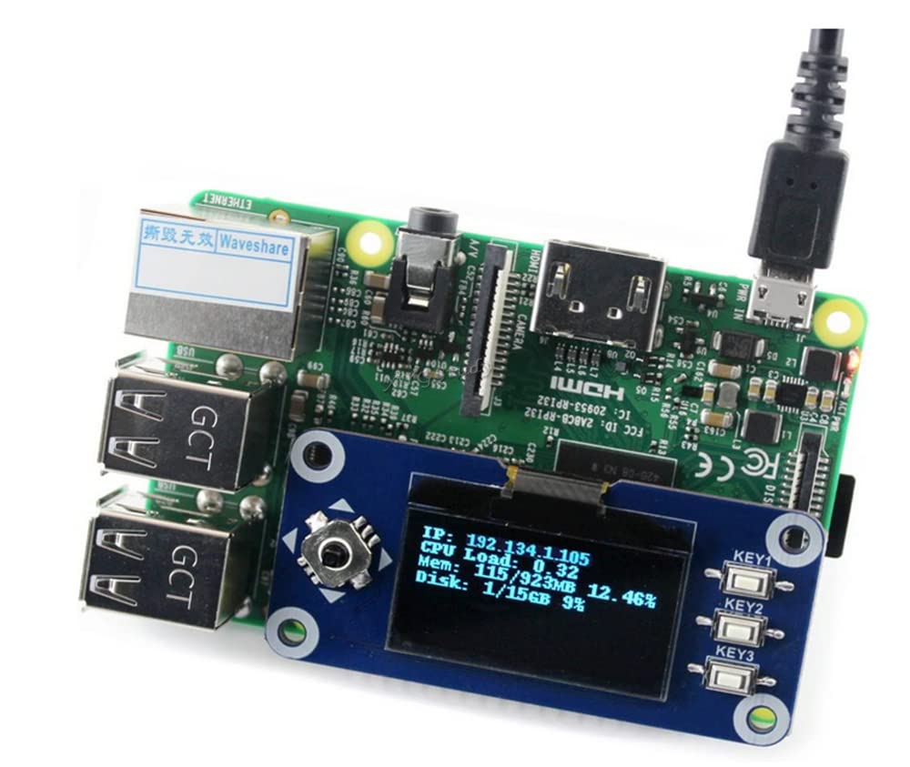 1.3inch 128x64 OLED Display HAT for Raspberry Pi 4 3 Jetson Nano SPI/I2C Interface with Embedded Controller @XYGStudy