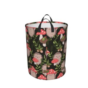 KiuLoam Cute Baby Hedgehog And Mushrooms 19.6 Inches Large Storage Basket Collapsible Organizer Bin Laundry Hamper for Nursery Clothes Toys