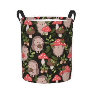 kiuloam cute baby hedgehog and mushrooms 19.6 inches large storage basket collapsible organizer bin laundry hamper for nursery clothes toys