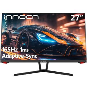 innocn 27g1g 27" gaming monitor 165hz / 144hz / 120hz 1920 x 1080p fhd 1ms fast ips g-sync compatible hdmi displayport 99% srgb led computer pc gaming monitor, eye care, vesa mountable, black