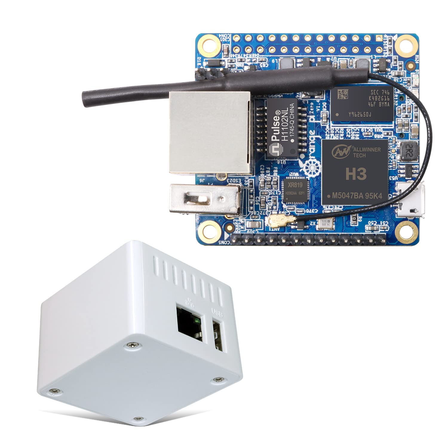 Orange Pi Zero LTS 512MB DDR3 AllWinner H3 Quad-Core A7 Single Board Computer, WiFi Support, Open Source Development Board Microcontroller Mini PC Run Android/Lubuntu/Debian (Zero LTS+Case)