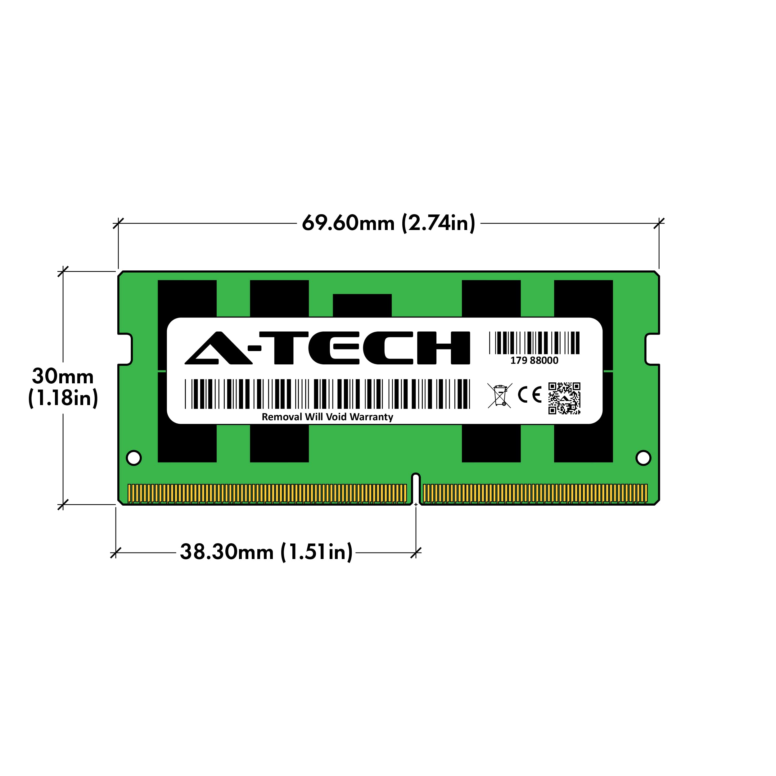 A-Tech 32GB (2x16GB) DDR4 3200MHz PC4-25600 (PC4-3200AA) CL22 ECC SODIMM 2Rx8 1.2V 260-Pin RAM Memory for Microserver, Workstation, and Networking Platforms