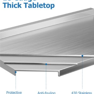 RIEDHOFF Stainless Steel Work Table 48" x 24" with Undershelf & Backsplash, [NSF Certified][Heavy Duty] Commercial Kitchen Prep Table for Home, Restaurant, Hotel, Silver