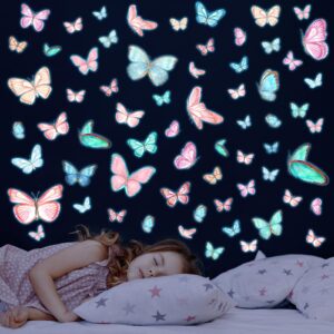 glow in the dark butterfly wall decals blue luminous butterfly wall stickers wall art butterfly decor diy wall decals for kids girls bedroom bathroom decorations