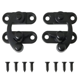 dgbrsm 2pcs antique hook hasp latch black padlock hasp hook lock for jewelry box cabinet toolbox suitcase