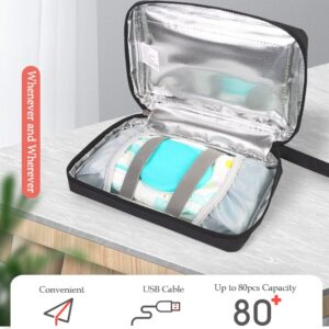 DURASIKO Portable USB Car Wipes Heater Warmer with Digital Display Screen,5V/10W Baby Wipes Thermostat Heating Bag,Heating Temperature Adjustable,Up to 80Pcs Wipes Capacity,for Car/Home/Travel/Camping