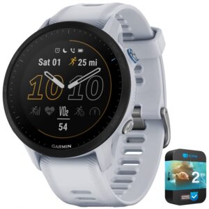 garmin 010-02638-11 forerunner 955 gps smartwatch whitestone bundle with 2 yr cps enhanced protection pack