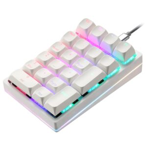 motospeed mechanical numeric keypad hot-swap gateron switch wired gaming keypad rgb backlit pbt keycap 21 keys mini numpad portable keypad extended layout(gateron blue)