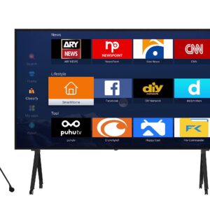 GTUOXIES 98 Inch 4K Movable Digital Signage TV Wide Screen, Home, Commercial with Built-in Speakers, Earphone, AV, Coaxial, Android, Full Array LED