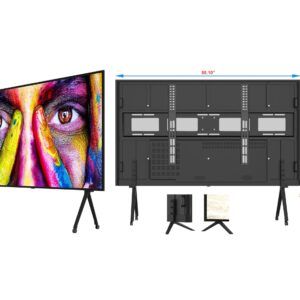 GTUOXIES 98 Inch 4K Movable Digital Signage TV Wide Screen, Home, Commercial with Built-in Speakers, Earphone, AV, Coaxial, Android, Full Array LED