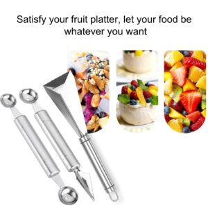 Klyuqoz Fruit Carving Tools, Fruit Carving Knife Pack of 3, Stainless Steel Vegetable Carving Tools, Melon Baller Scoop DIY Carving Knives for Home Kitchen